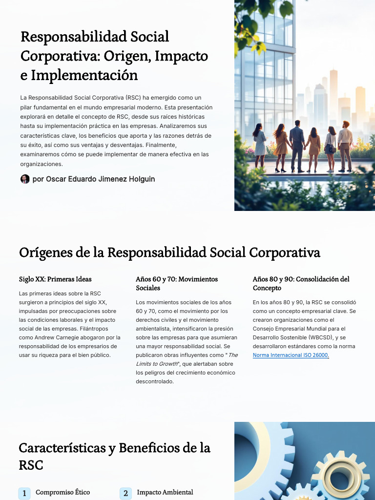 Responsabilidad Social Corporativa Origen Impacto e Implementacion | PDF | Responsabilidad ...