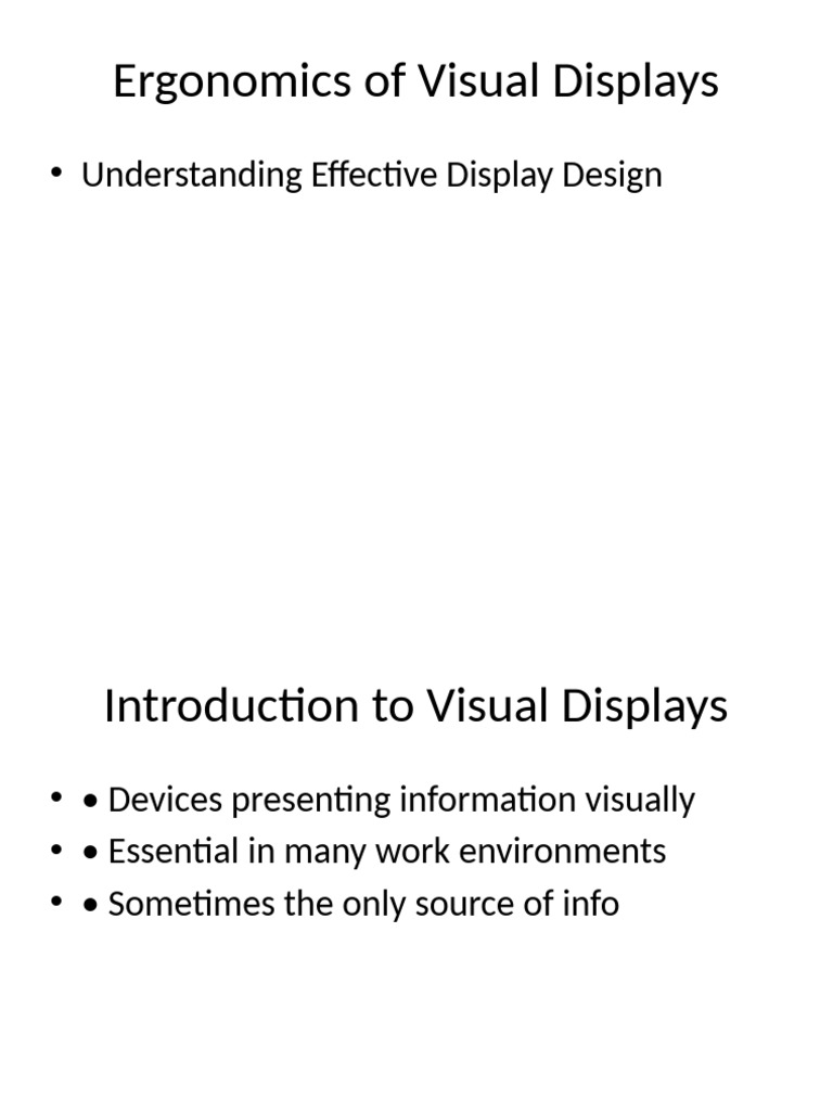 Ergonomics of Visual Displays | PDF