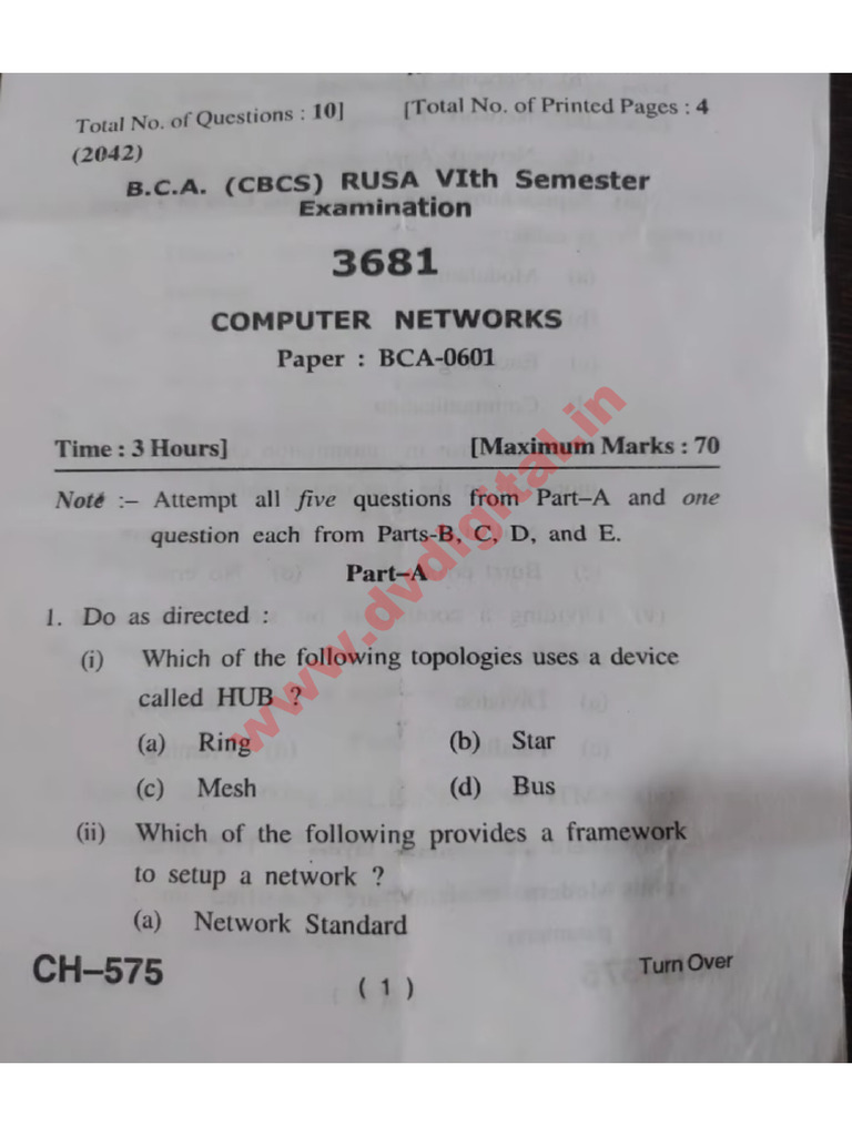 BCA-0601 Computer Networks 2019 | PDF