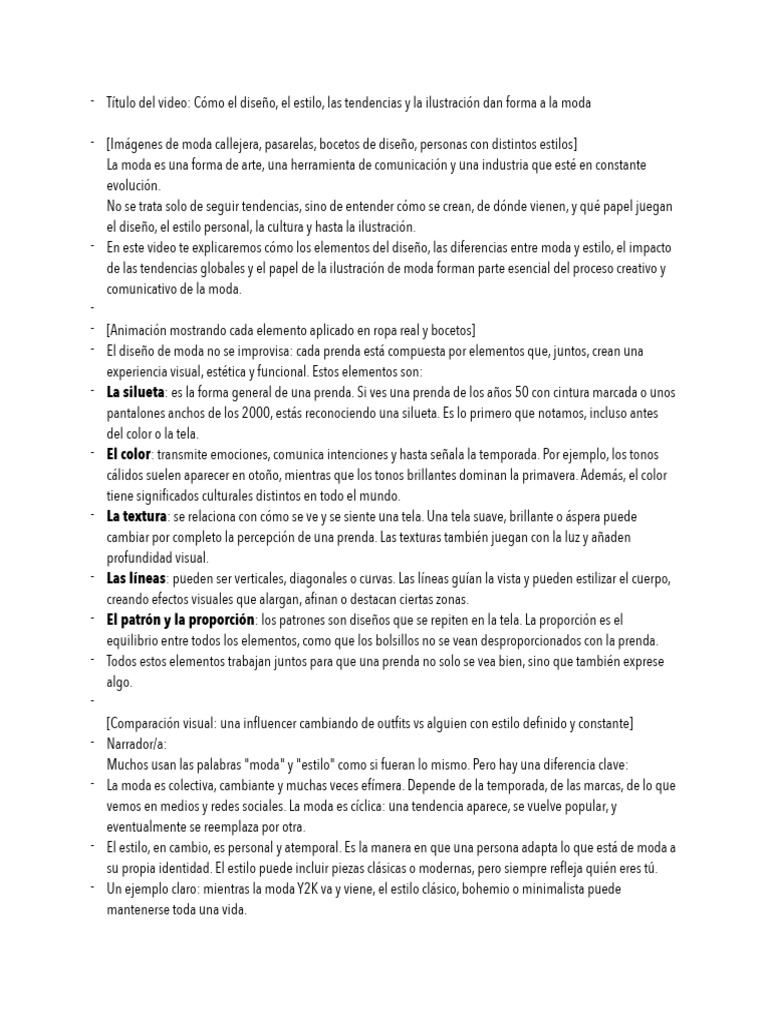 Guion | PDF | Moda | Diseño