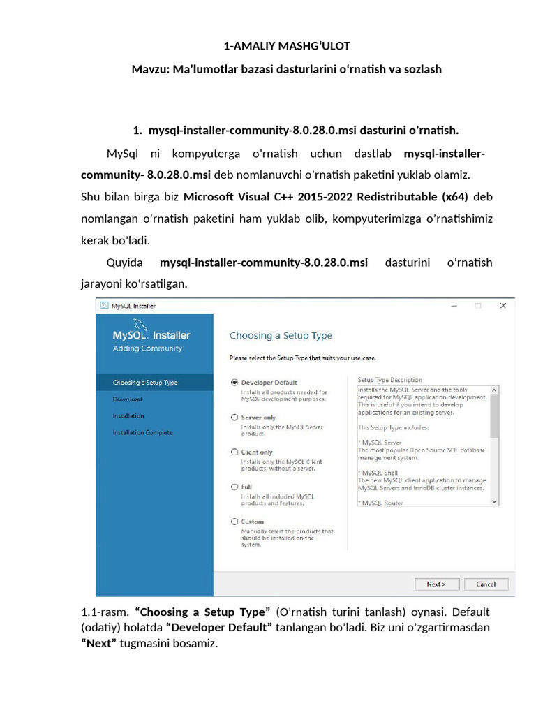 Amaliy Mashg'ulot 1 | PDF