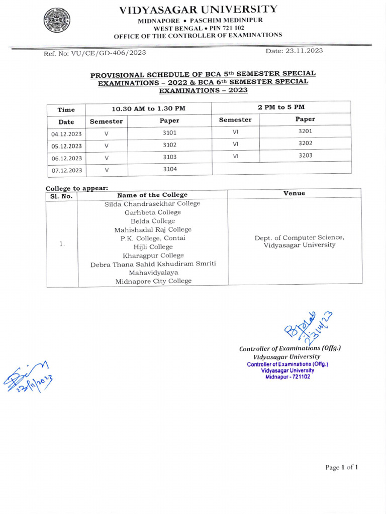 BCA Special Exam 5th 6th | PDF