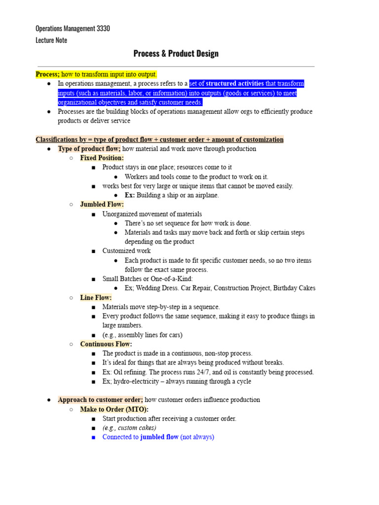 #1) Process & Product Design Notes (MOS 3330) | PDF | Numerical Control ...