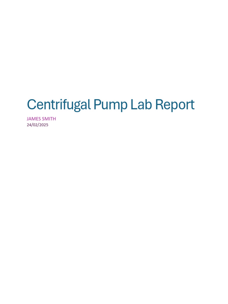 Lap Report - Final Centrifugal Pump | PDF | Pump | Flow Measurement