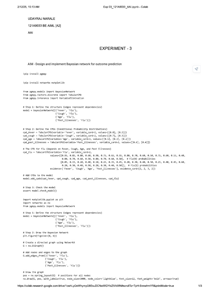 121a9033 Experiment-3 Aai | PDF