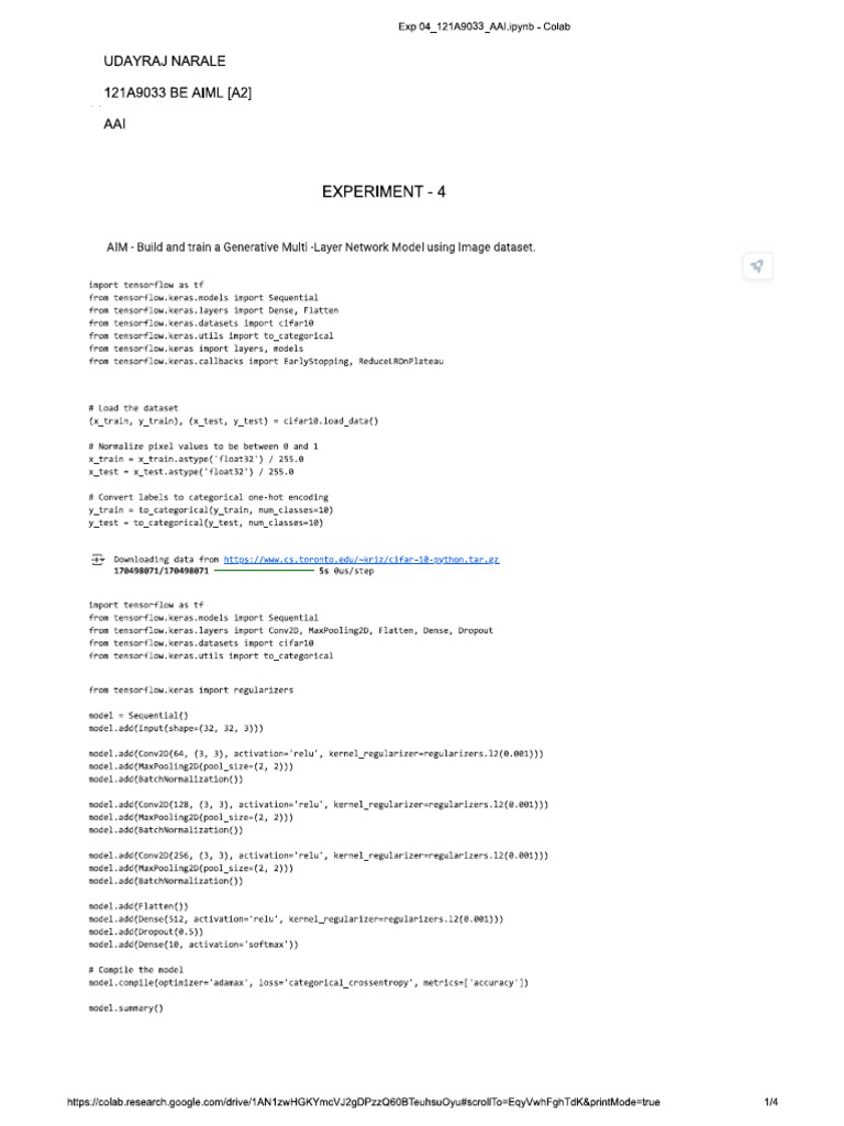 121a9033 Experiment-4 Aai | PDF