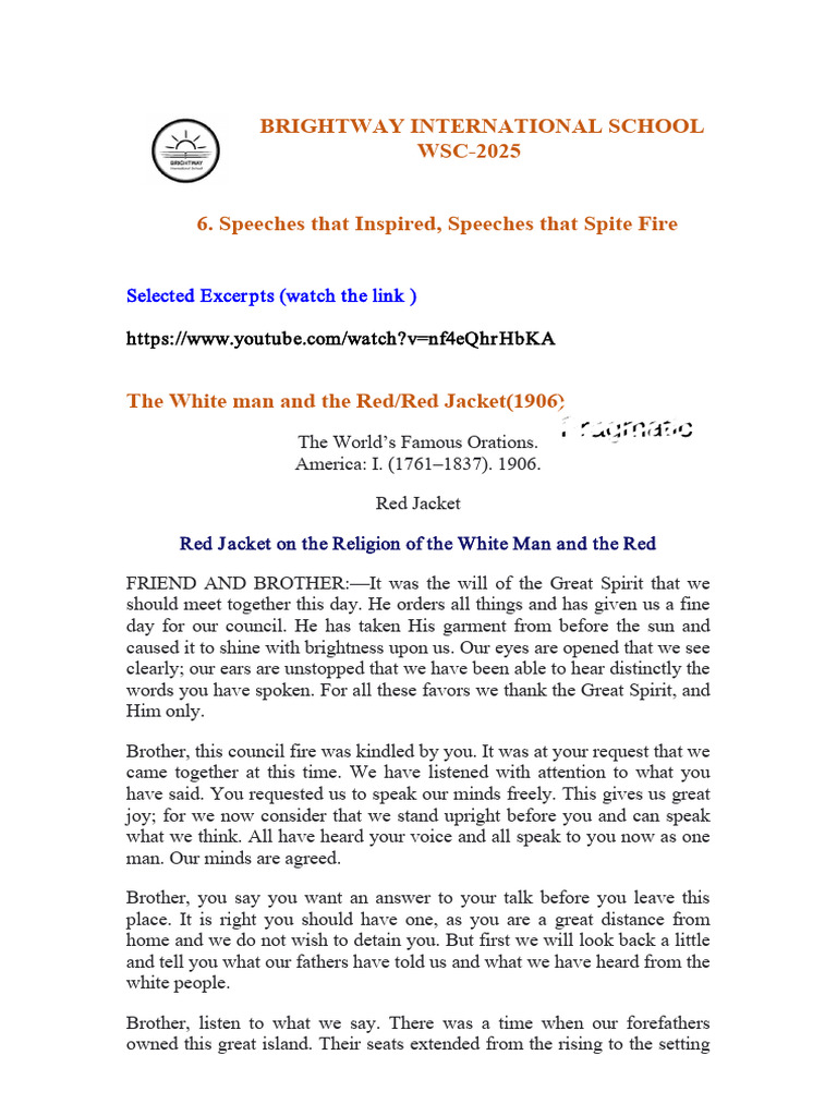 Unit 6 - Speeches That Inspire | PDF | League Of Nations | Ethiopia