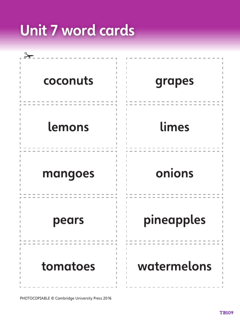 Unit-7-Word-Cards | PDF
