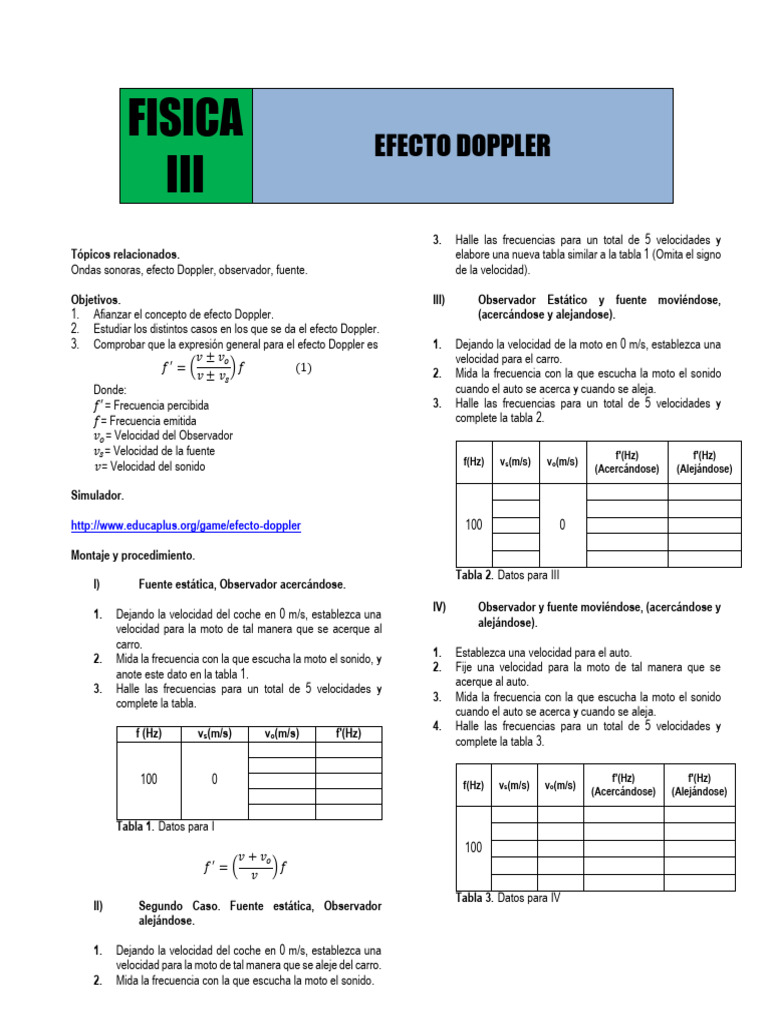 Guia Efecto Doppler | PDF | Efecto Doppler | Frecuencia