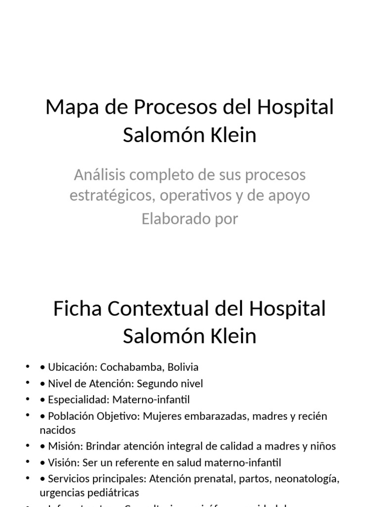 Mapa Completo Procesos Hospital Salomon Klein | PDF