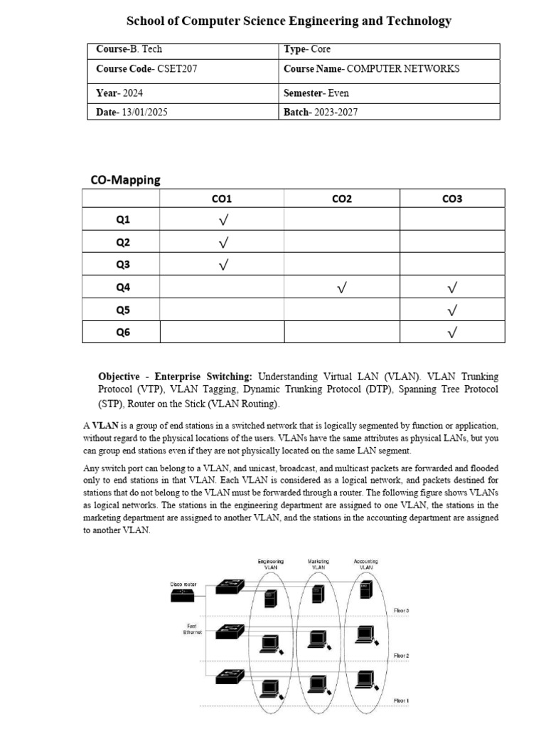 CSET 207 Lab Assignment 3 VLAN | PDF | Computer Network | Network ...