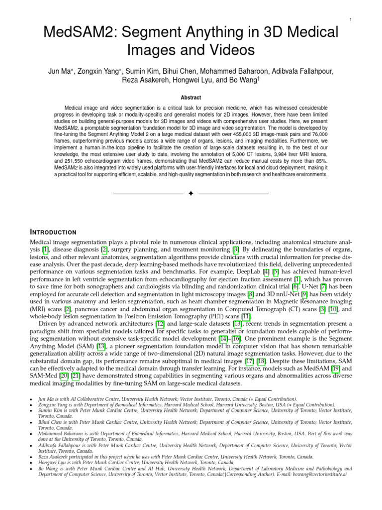 MedSAM2: 3D Medical Image Segmentation | PDF | Image Segmentation ...