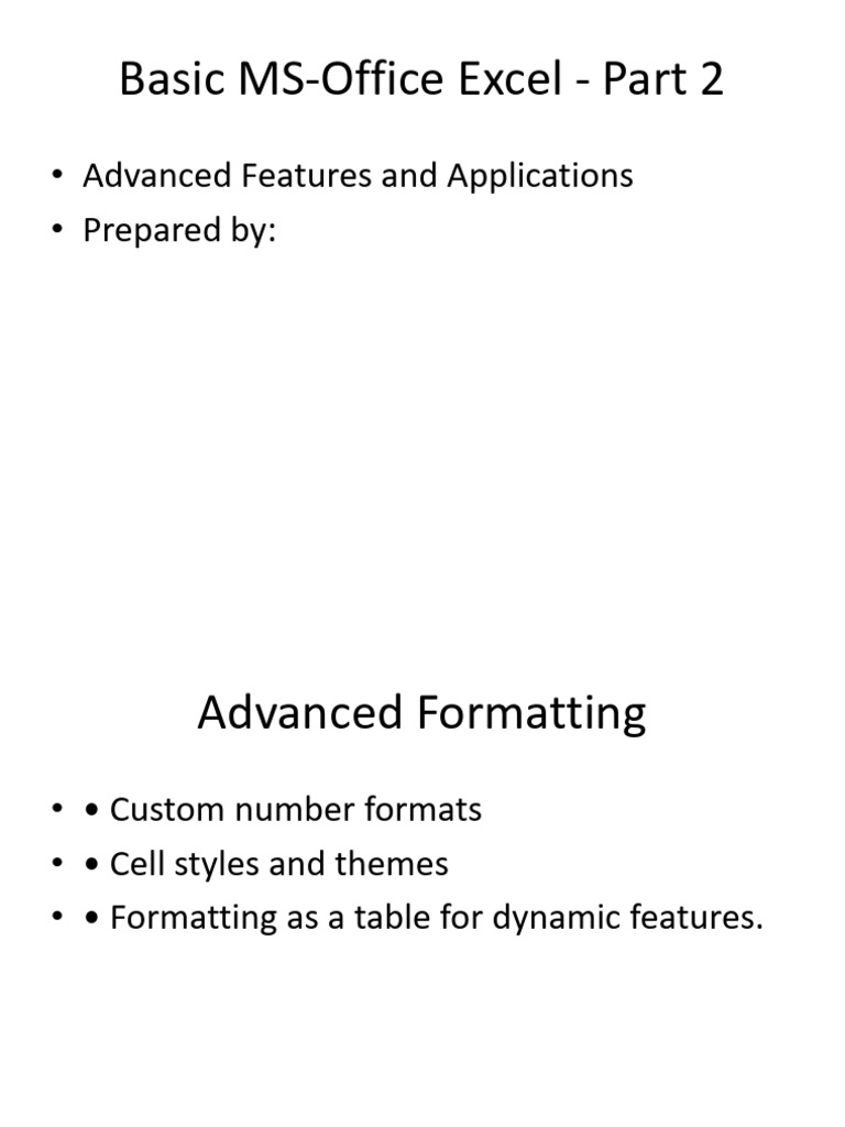 Basic Excel Part 2 | PDF