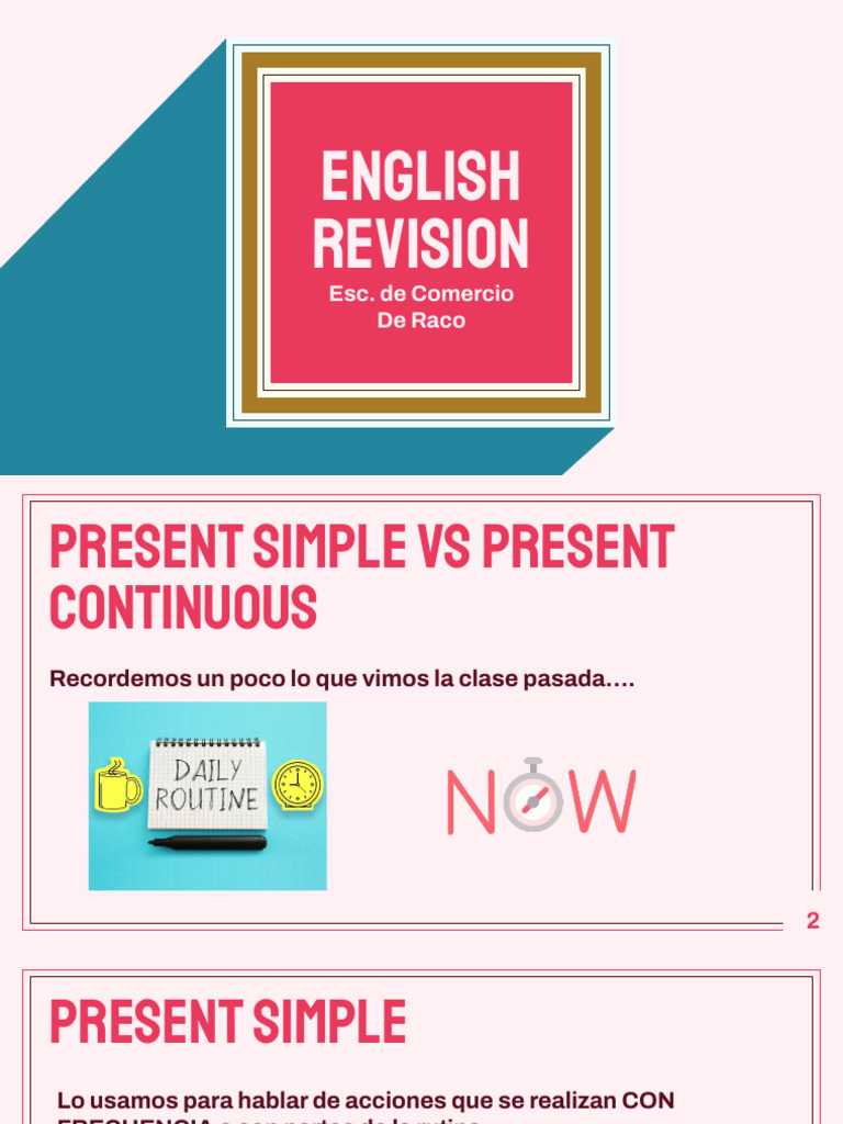 English Revision - Raco School | PDF | Lingüística | Morfología Lingüística
