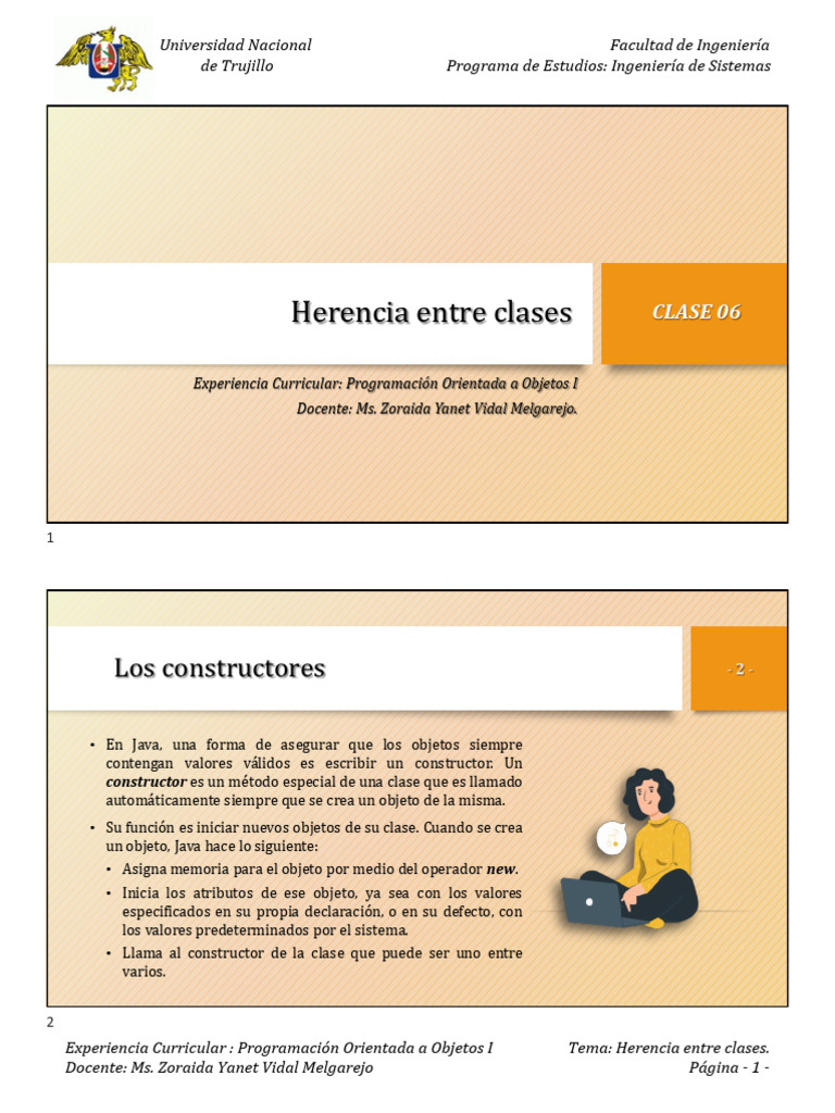 T06 Herencia Entre Clases (1) | PDF | Herencia (Programación Orientada a Objetos) | Constructor ...