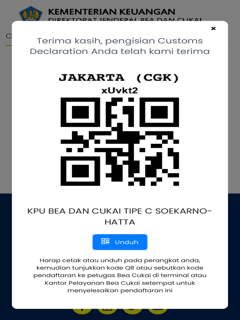 Indonesian Customs Declaration (E-CD) | PDF