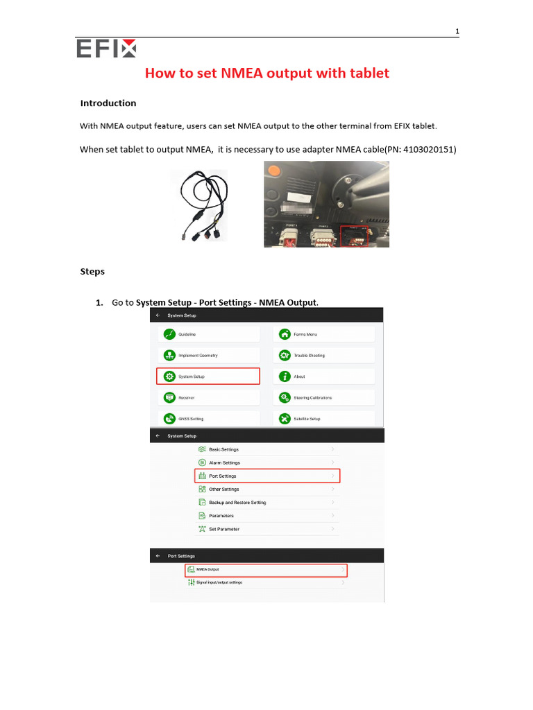 How To Set NMEA Output With Tablet - 20231113 | PDF