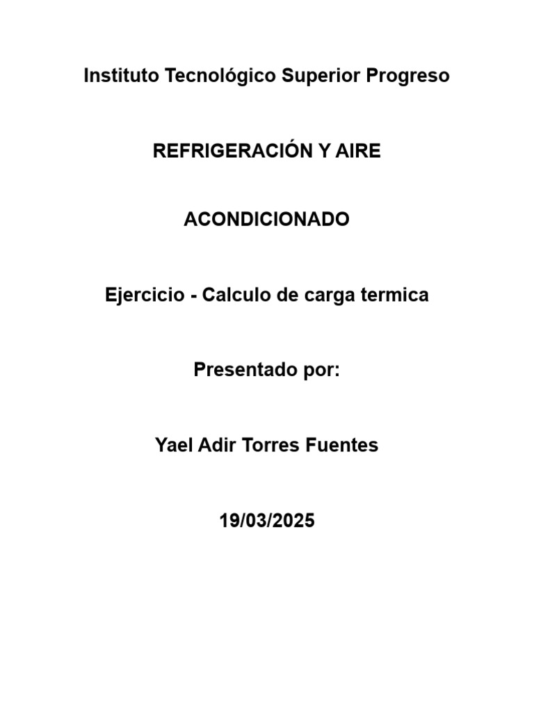 Cálculo de Carga Térmica en Climatización | PDF