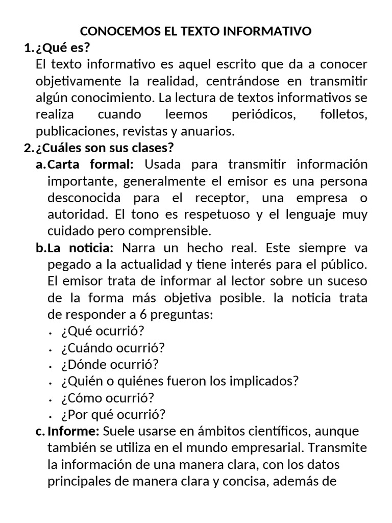 Conocemos El Texto Informativo | PDF | Información | Comunicación