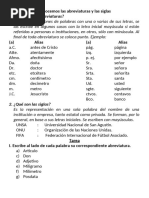 Ejercicios de Abreviaturas, Siglas y Acrónimos | PDF | Informática