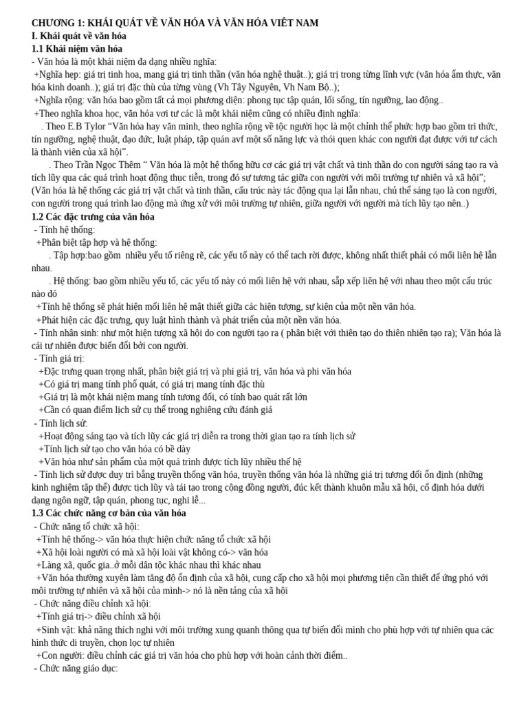 CSVHVN _ Tổng hợp kiến thức (1) | PDF