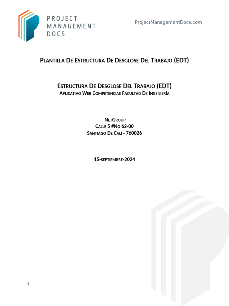 P 1.2 Crear Estructura EDT - WBS - Work-Breakdown-Structure | PDF ...