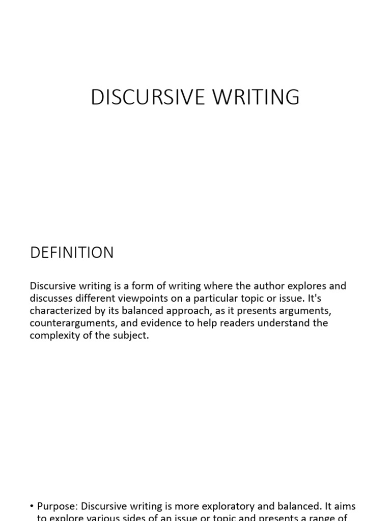 Understanding Discursive Writing Techniques | PDF | Social Media ...