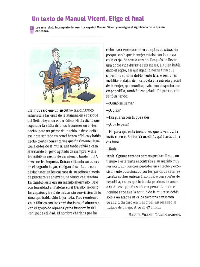 Cuento de Manuel Vicente | PDF