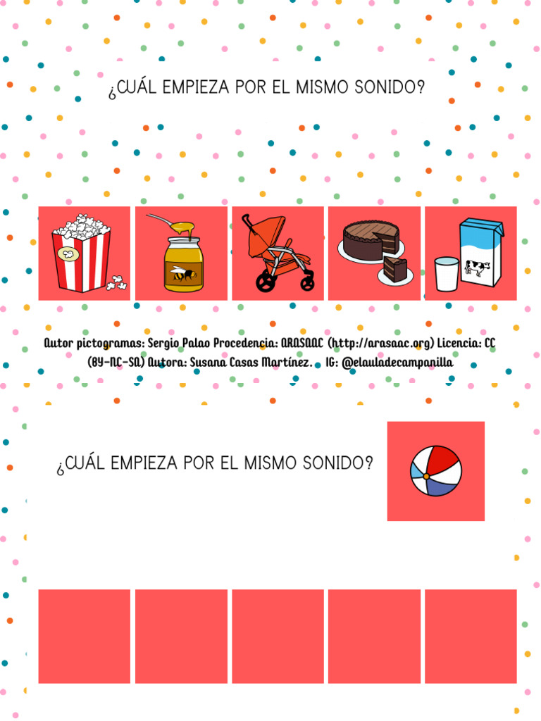 Cual Empieza Por El Mismo Sonido | PDF