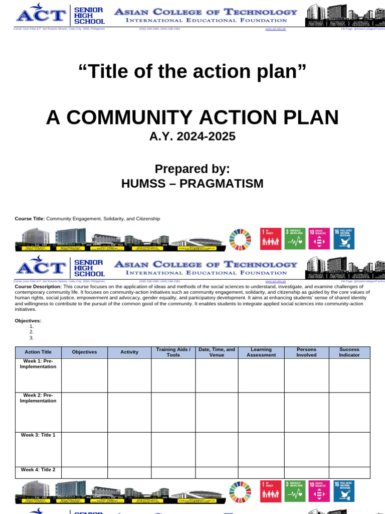 Community Action Plan V4.0 | PDF