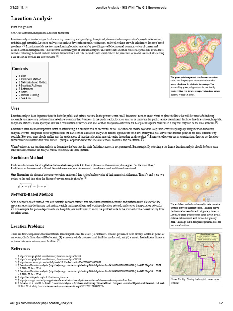 Location Analysis - GIS Wiki - The GIS Encyclopedia | PDF | Esri ...