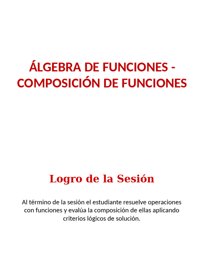 Álgebra y Composición de Funciones | PDF | Función (Matemáticas ...