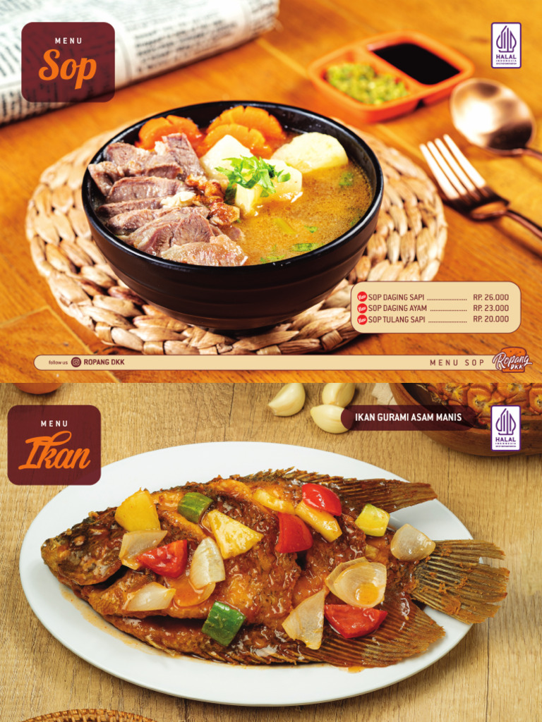 Menu Ropang New | PDF