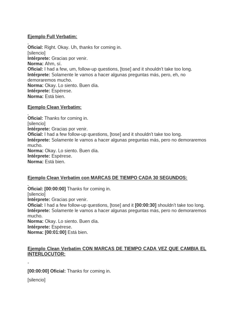 Transcription Samples With Timestamps | PDF