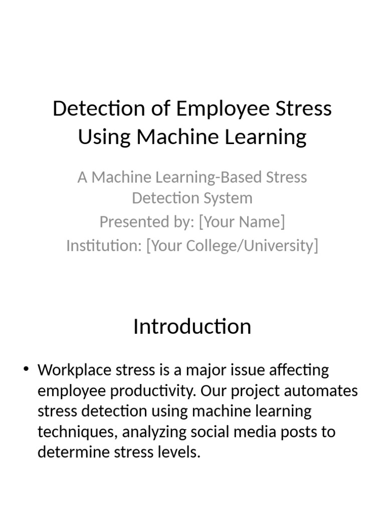 Detection of Employee Stress | PDF | Support Vector Machine | Machine ...