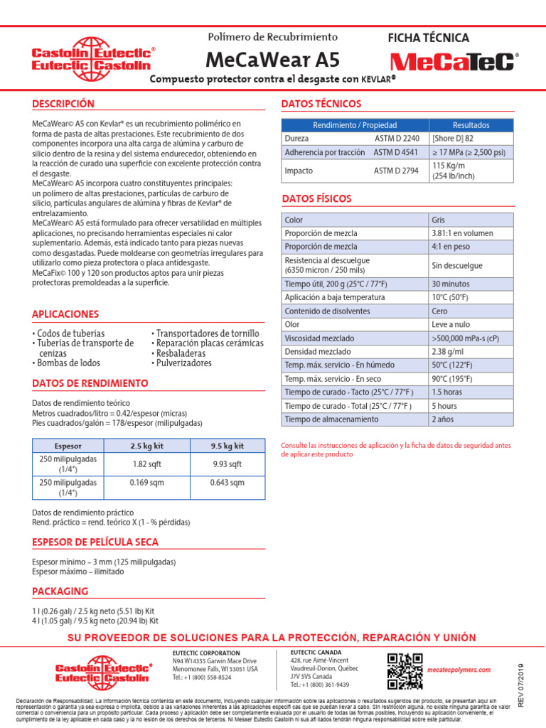 MeCaTeC MeCaWear A5 - ES | PDF | Materiales de construcción | Ingeniería de Edificación