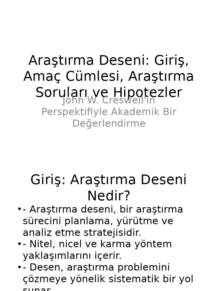 Creswell Araştırma Deseni Genişletilmiş - PPTX 20241218 081424 0000 | PDF