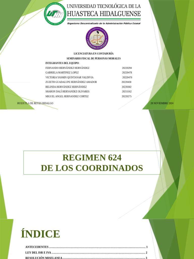 Régimen 624 Pdf Impuesto Sobre La Renta Impuestos