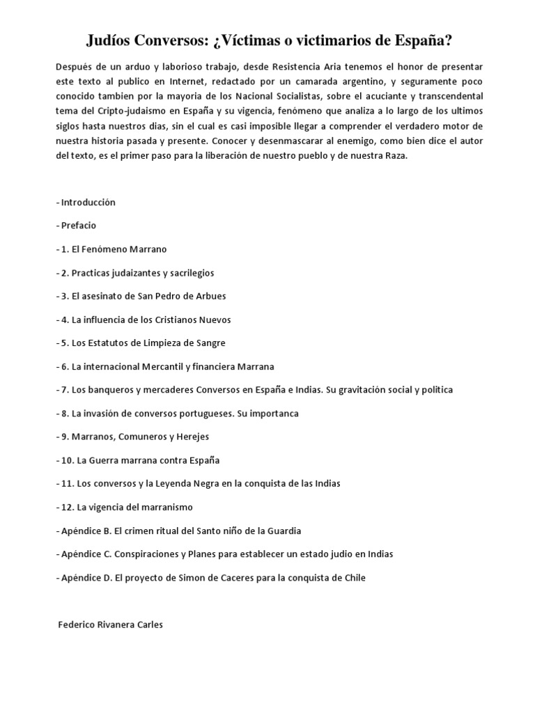 Judíos Conversos | PDF | Inquisición española | Judios
