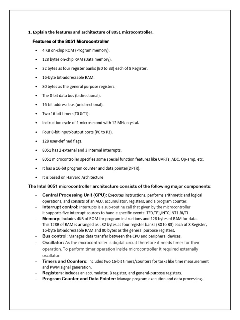 8051 Microcontroller Overview | PDF | Microcontroller | Central Processing Unit