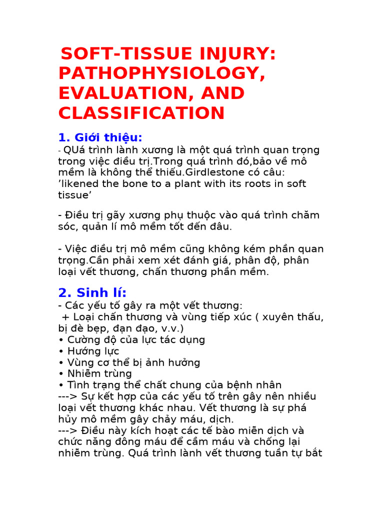Soft-Tissues and Wound Injury | PDF
