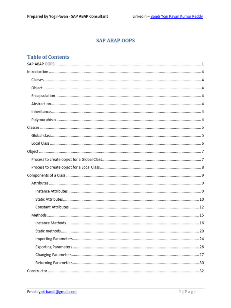 Sap Abap Oops Comprehensive Guide Pdf Class Computer Programming