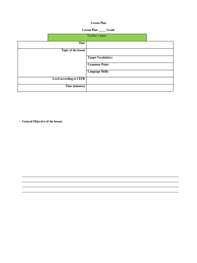 Copia de Lesson Plan Template NEW | PDF | Lesson Plan | Cognition