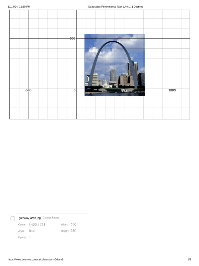 Quadratics Performance Task (Unit 1) _ Desmos | PDF