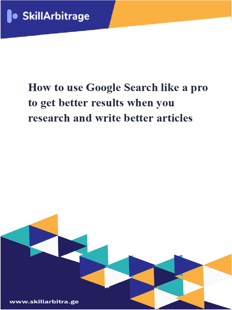 Master Google Search Techniques | PDF | Computing