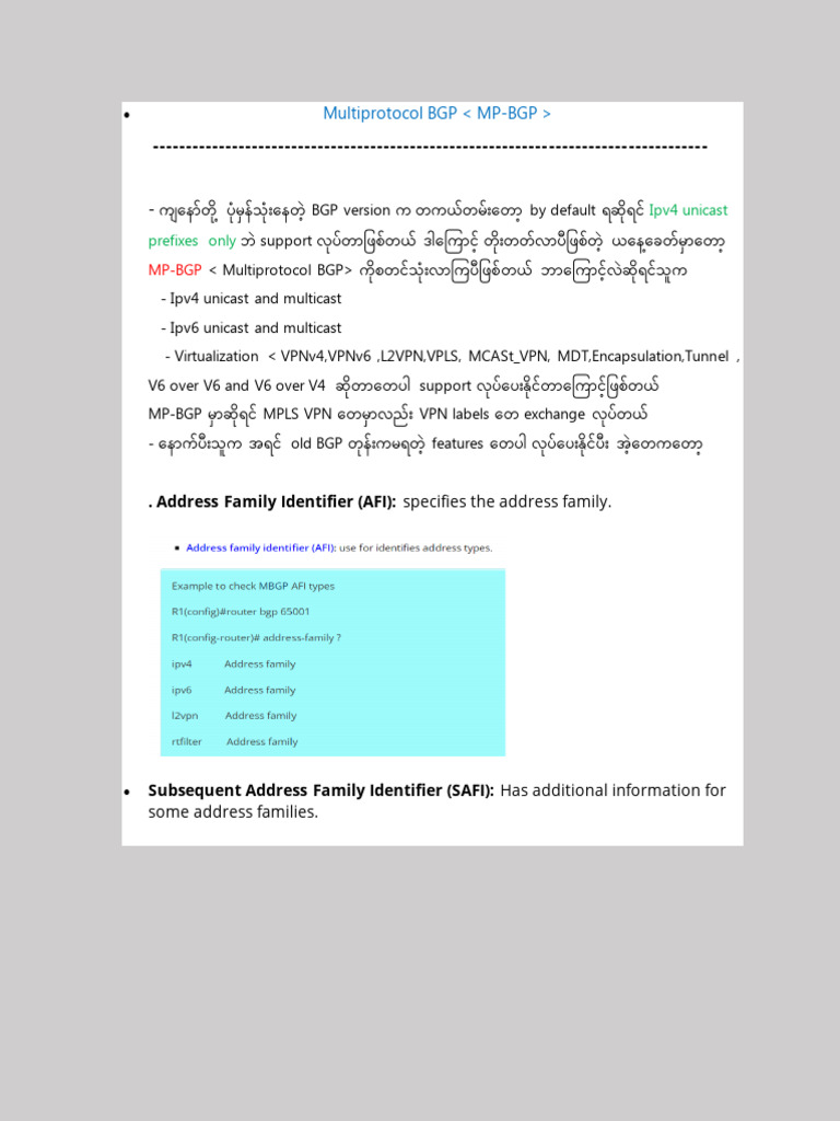 BT_ note Multiprotocol BGP | PDF
