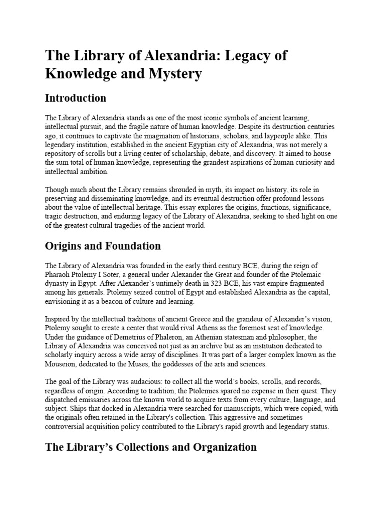 The Library of Alexandria Revisited | PDF | Ptolemaic Kingdom ...