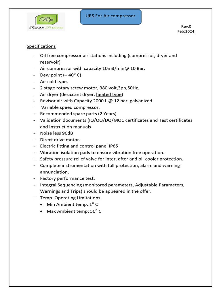 Air Compressor URS | PDF