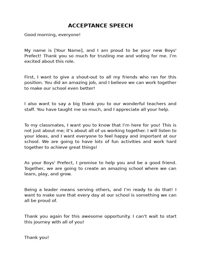 Acceptance Speech | PDF