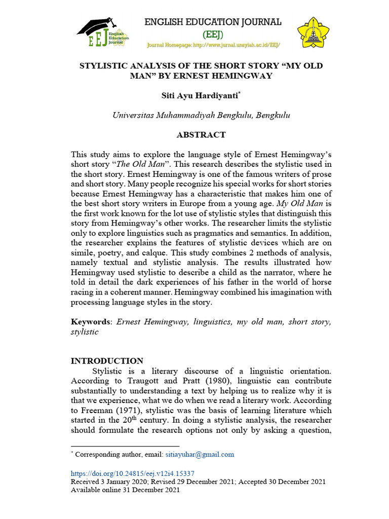 Analysis of Short Story | PDF | Analysis | Narrative